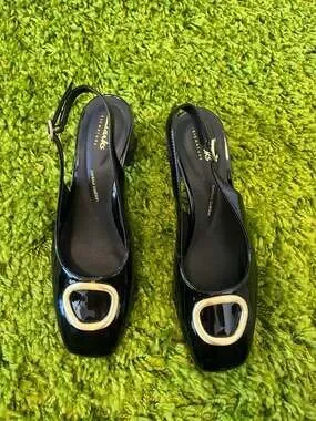 Clarks | Shoes | Sample Clarks Signature Fernie Sling Black Patent ...